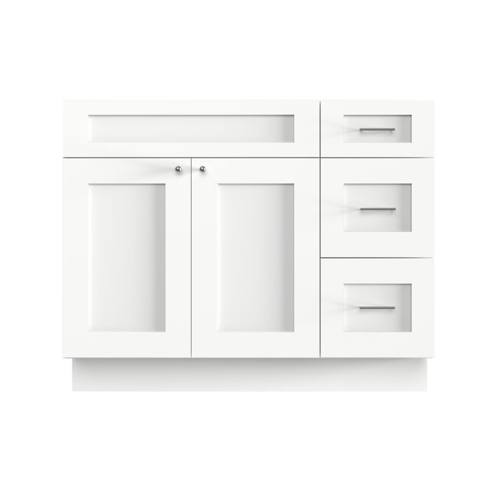 Disar 42" Single Bathroom Vanity Base Only in White | Wayfair